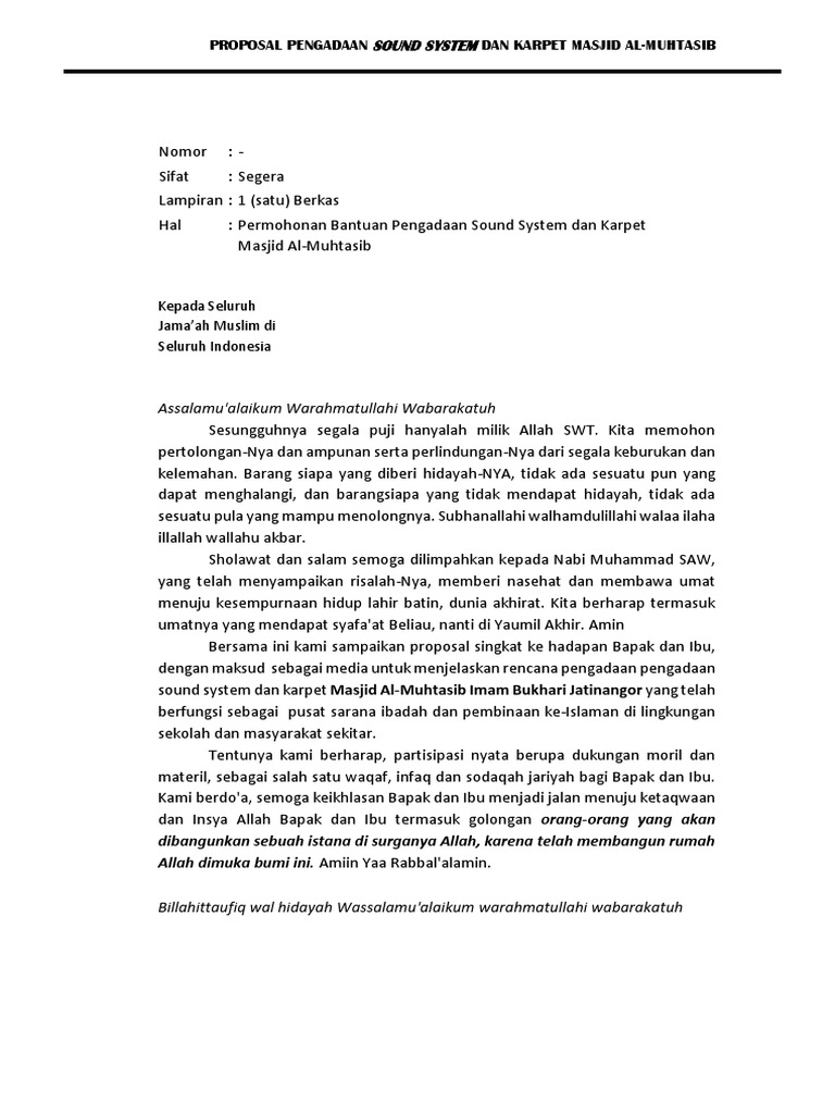 PROPOSAL Sound Karpet Ib | PDF