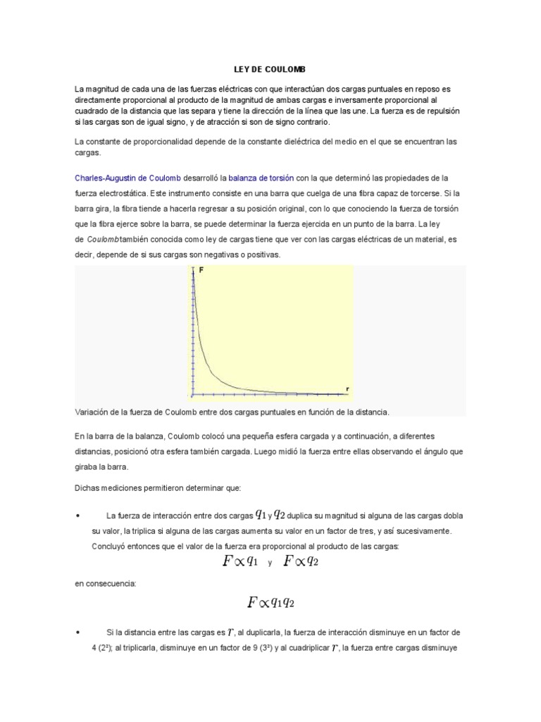 Ley de Coulomb y Campo Electrico | PDF | Campo eléctrico | Carga eléctrica