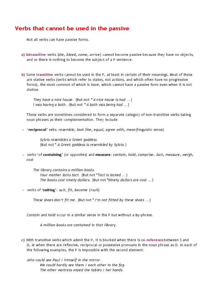 Passive Voice - Special Cases | PDF | Verb | Preposition And Postposition