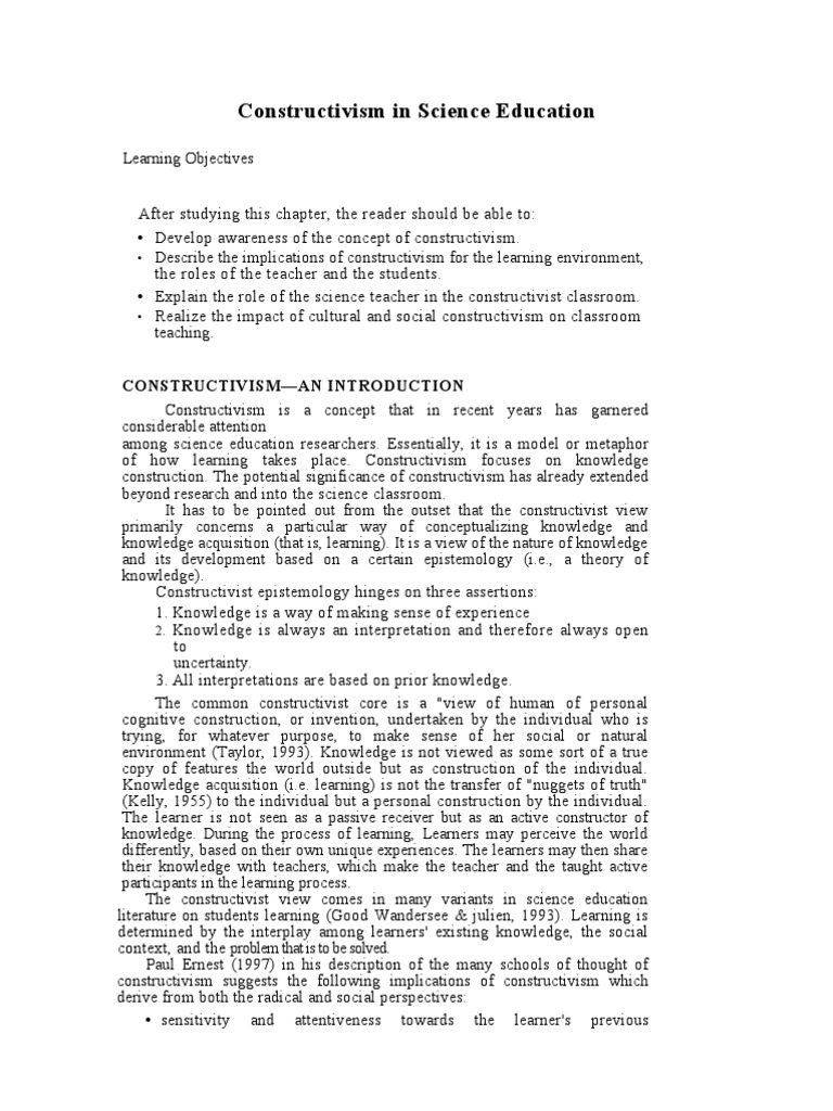 Constructivism in Science Education | PDF | Constructivism (Philosophy ...