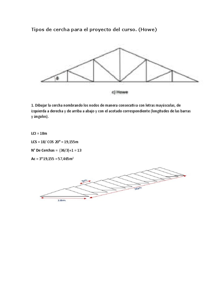 Tipos de cerchas: Proyecto Howe | PDF | Ciencia y matemáticas