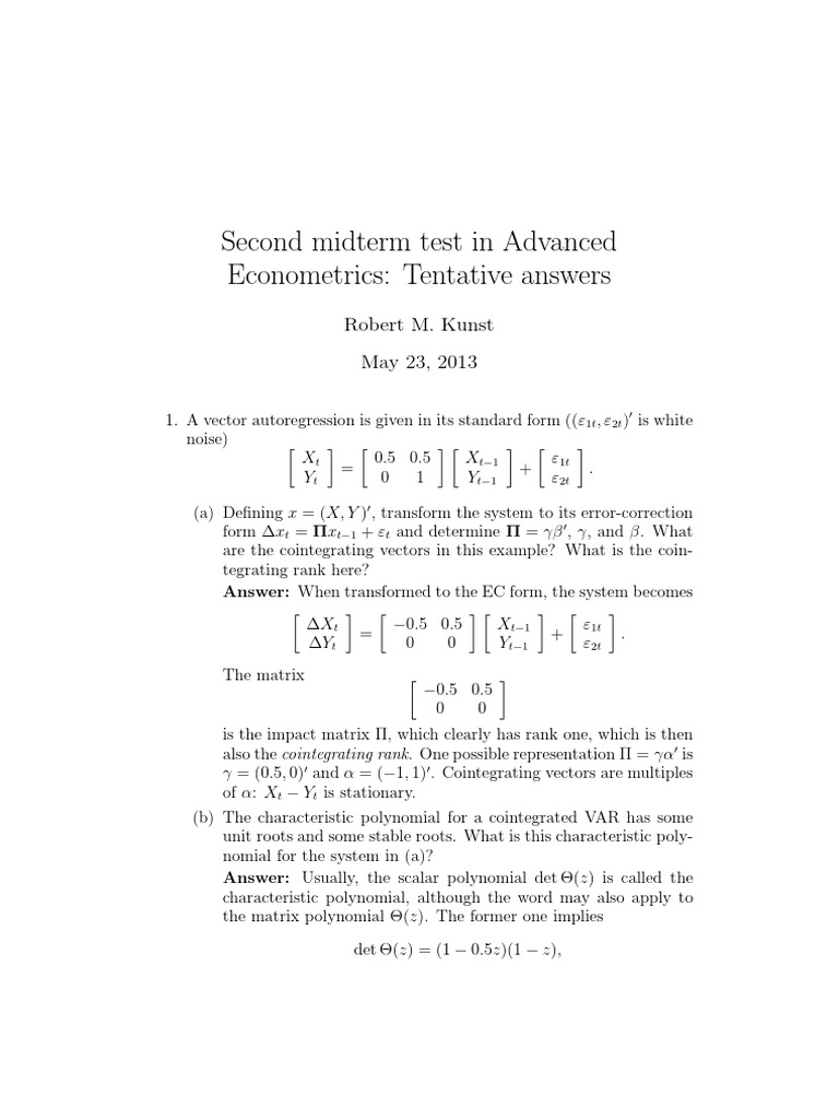 Analysis of Cointegration and Panel Data Regression Techniques: Answers to an Advanced ...