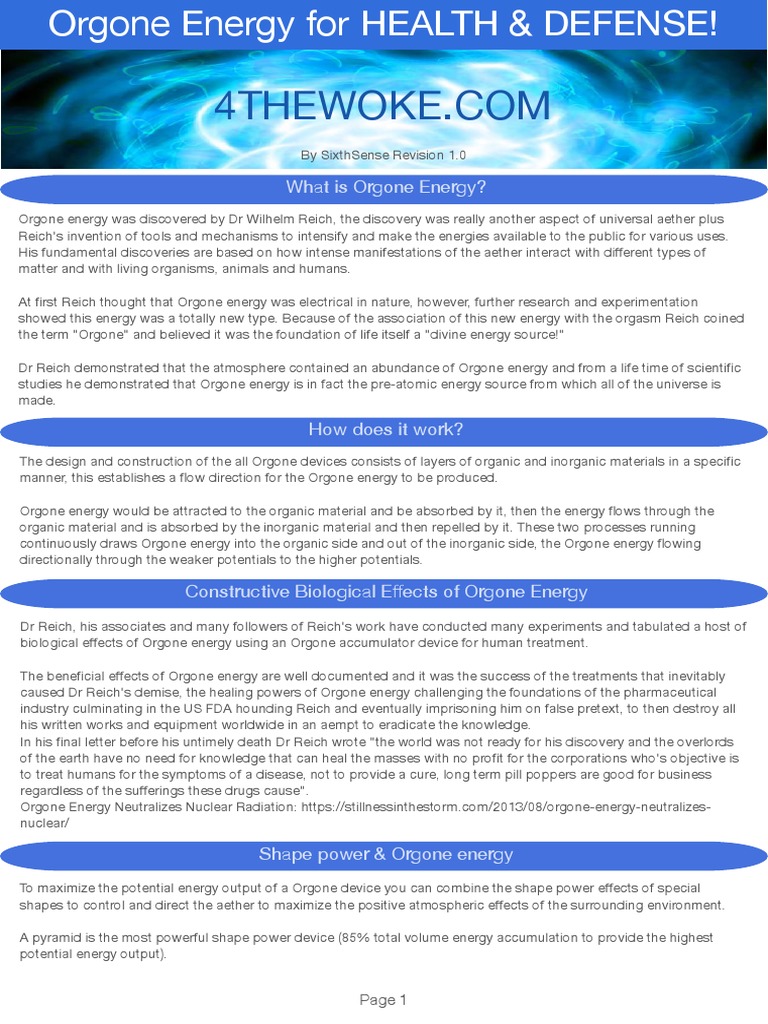 Orgone Energy Devices 4THEWOKE | PDF | Gastrointestinal Tract | Quartz