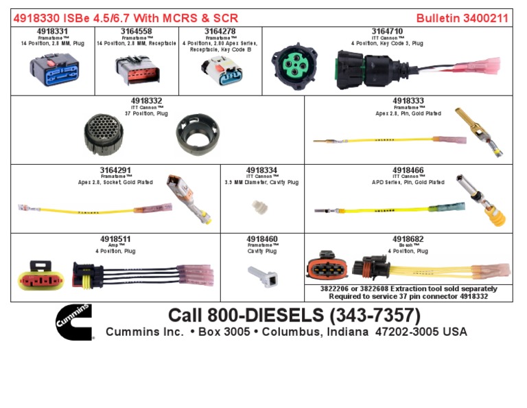 Call 800-DIESELS (343-7357) : Cummins Inc. - Box 3005 - Columbus ...