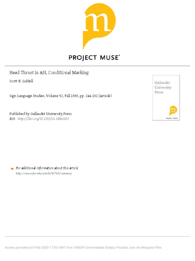 Liddell 1980 | Download Free PDF | American Sign Language | Clause