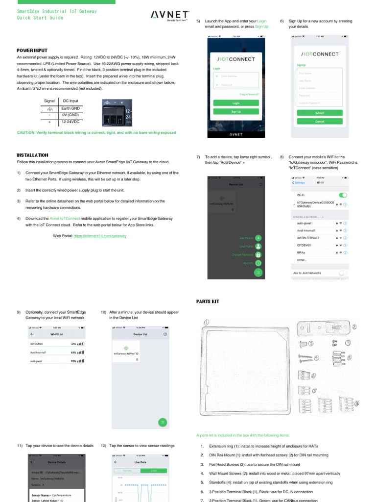 Avnet SmartEdge Industrial IoT Gateway Quick Start Guide | PDF | Electrical Connector | Wi Fi
