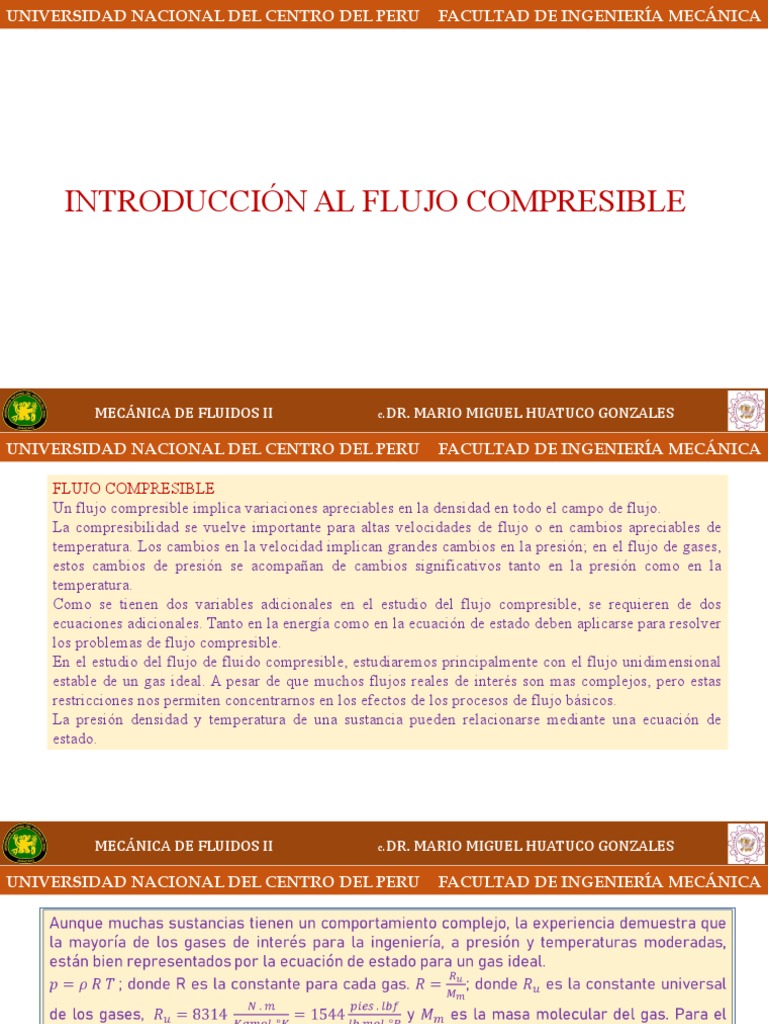Introducción Al Flujo Compresible | Descargar gratis PDF | Flujo ...
