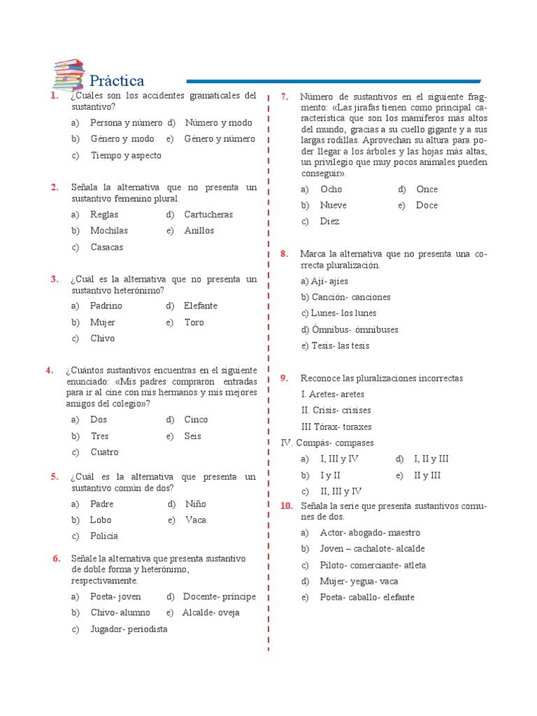 Ejercicios de Sustantivos para Secundaria | PDF | Sustantivo | Idiomas