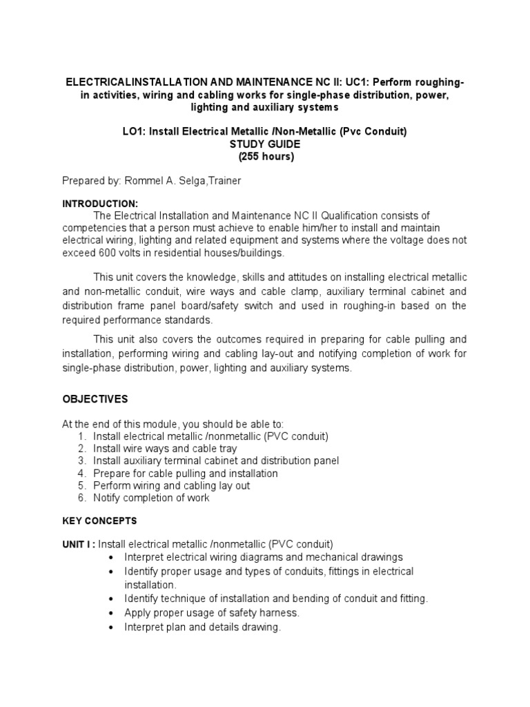 Study Guide | PDF | Electrical Wiring | Pickling