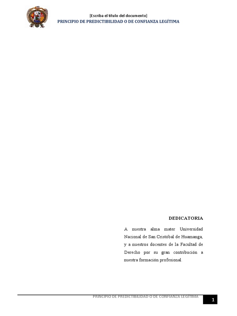 Principio de Predictibilidad o de Confianza Legítima | PDF | Estado ...