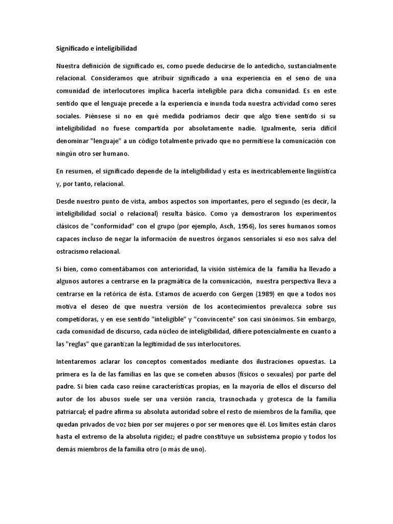 Significado e Inteligibilidad | PDF | Trauma psicólogico | Comunicación
