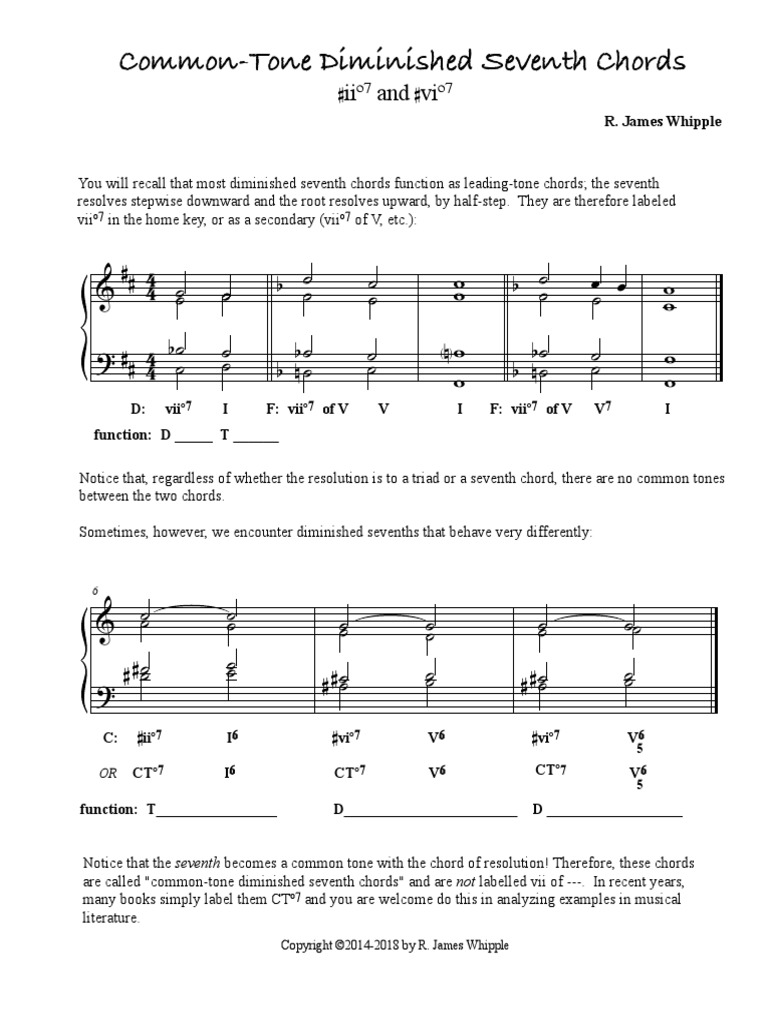 Common-Tone Diminished Seventh Chords | PDF | Chord (Music) | Melody