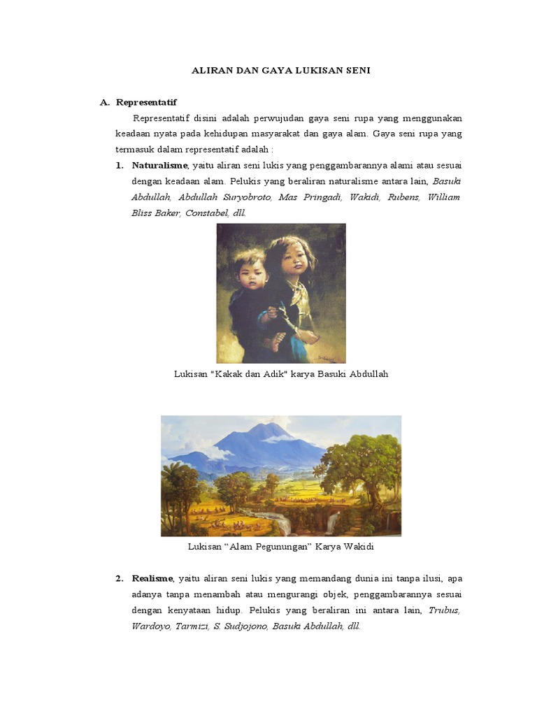 Aliran dan Gaya Lukisan Seni Rupa | PDF | Seni | Fiksi Umum