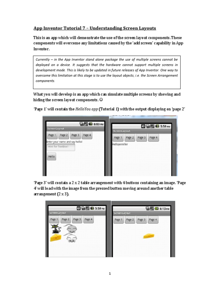 App Inventor Screen Layout Guide | PDF | Page Layout | Application Software