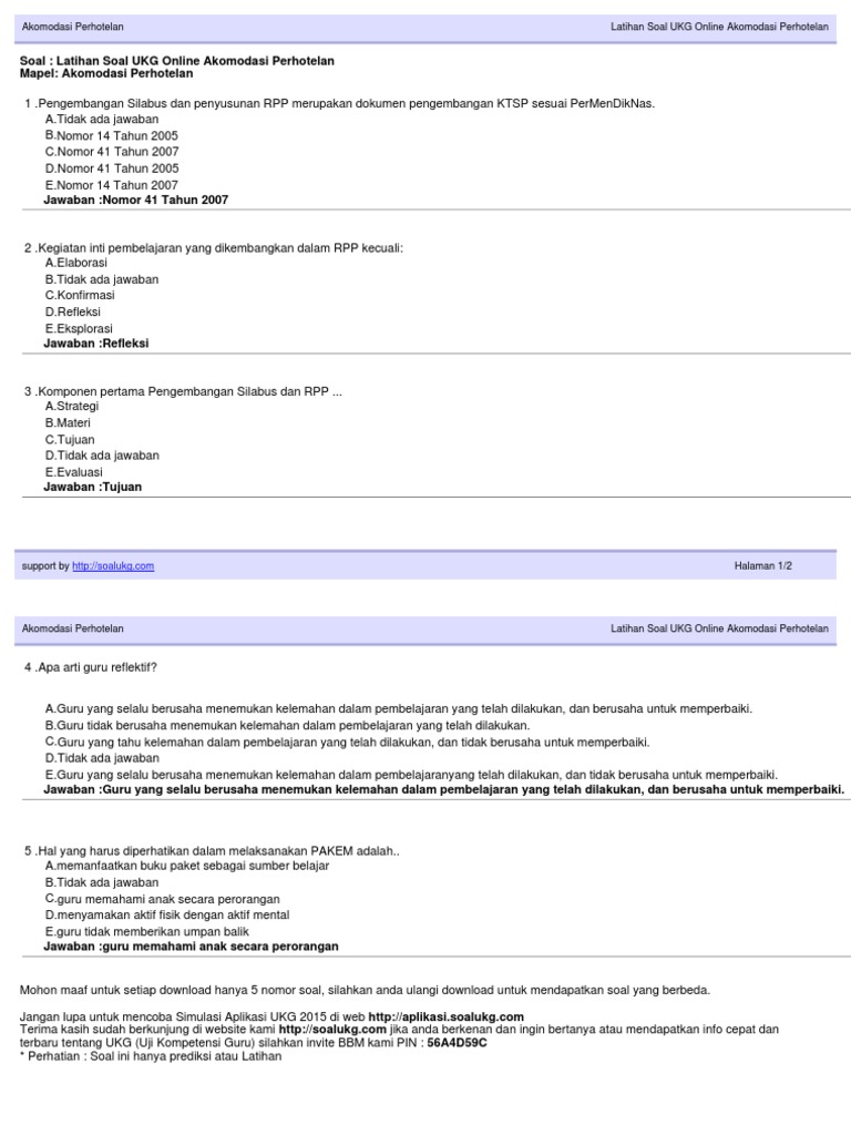 Latihan Soal UKG | PDF