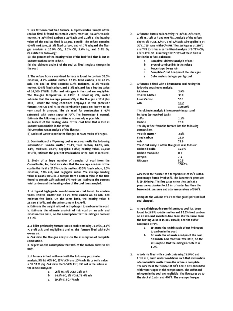 Stoich PDF | PDF | Coal | Combustion