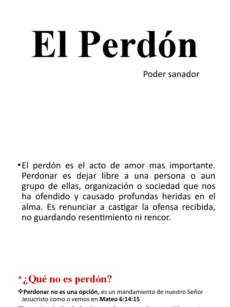 El Perdón | PDF | Perdón | Pecado