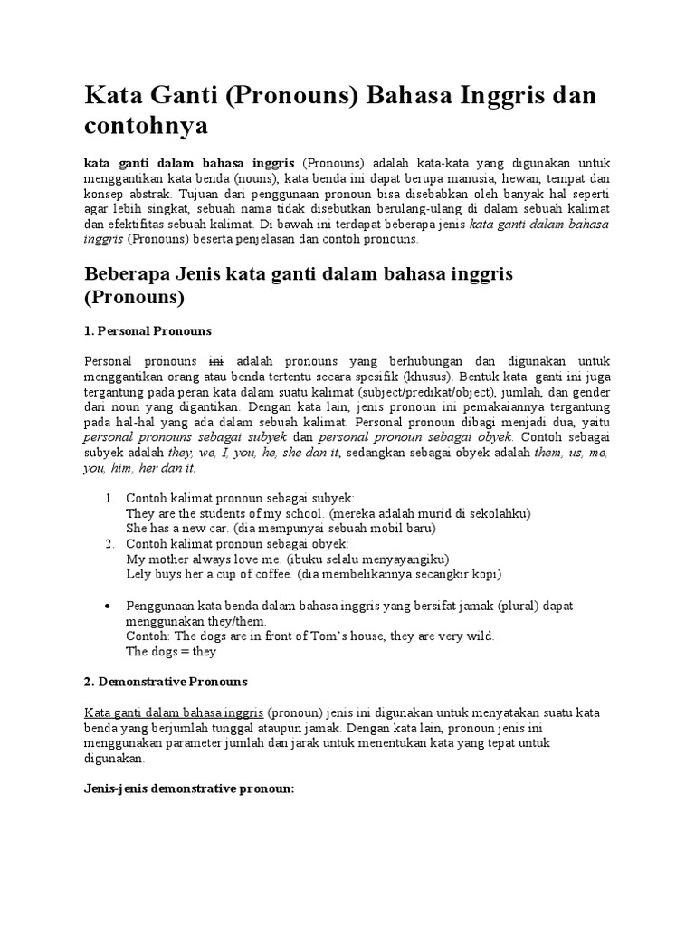 Kata Ganti | PDF