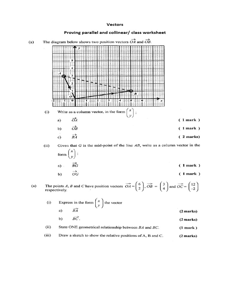 Parallel and Collinear Vectors PDF | PDF
