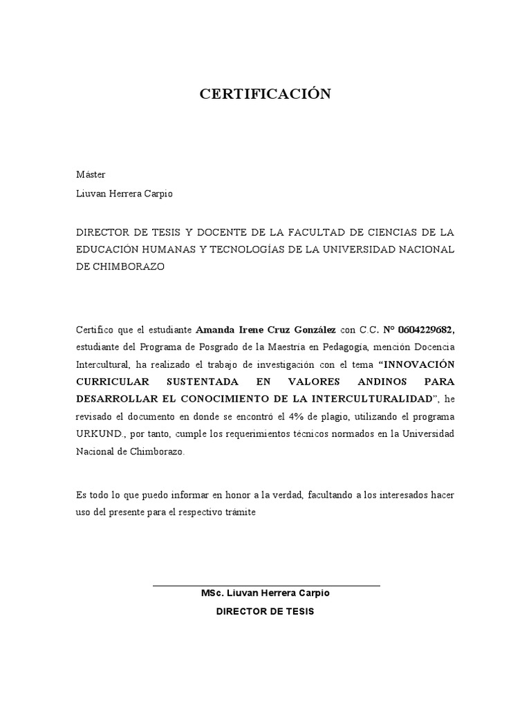 Certificacion Urkund | PDF