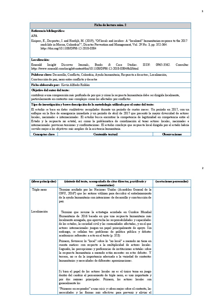 Ficha de Lectura 2 | PDF | Naciones Unidas | Relaciones internacionales