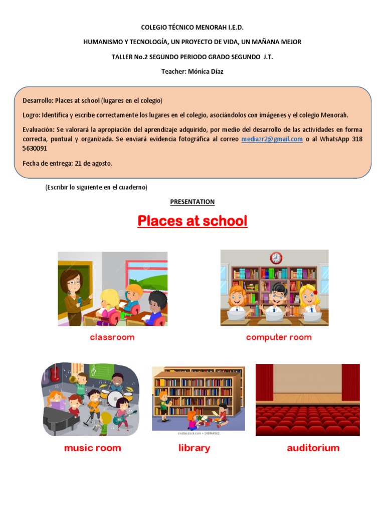 Identificación de lugares en el colegio | PDF | Escuelas | Educación ...