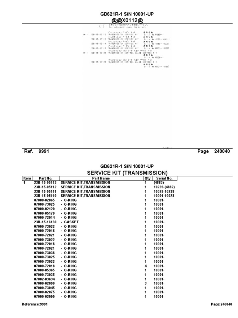 Service Kit Transmission | PDF | Mechanical Engineering | Industrial ...