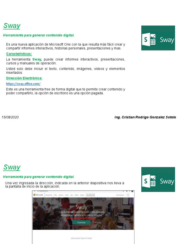 Herramientas Sway - Presentacion 2 | PDF | Microsoft PowerPoint | Internet