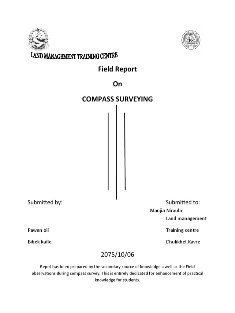 Field Report On Compass Surveying: Submitted By: Submitted To | PDF ...
