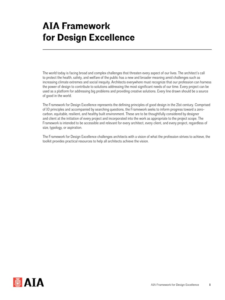 AIA Design Excellence Framework Guide | PDF | Climate Resilience ...