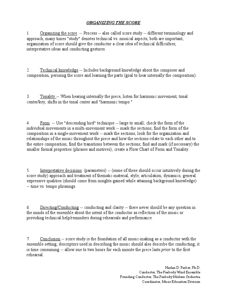 Score Study Techniques for Conductors | PDF | Conducting | Musical ...