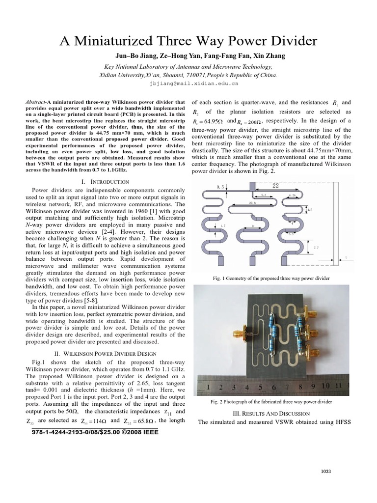 Power Divider 3 Way 1 | PDF | Radio Spectrum | Wireless