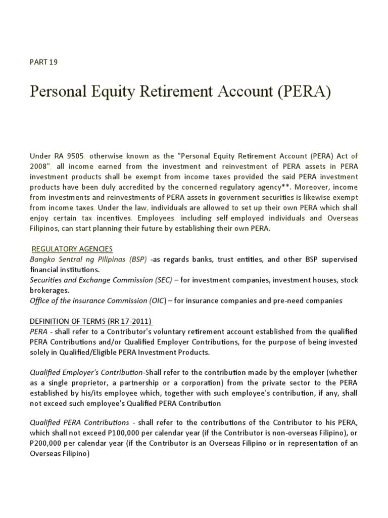 Understanding the PERA Act Benefits | PDF | Capital Gains Tax | Taxes