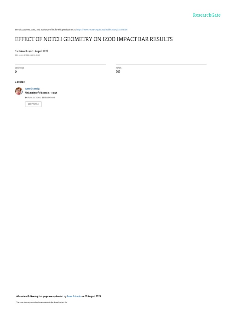 Effect of Notch Geometry On Izod Impact Bar Results | PDF | 3 D ...