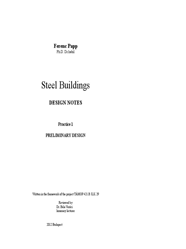 Preliminary Design of a Steel Framed Structure | PDF | Beam (Structure ...