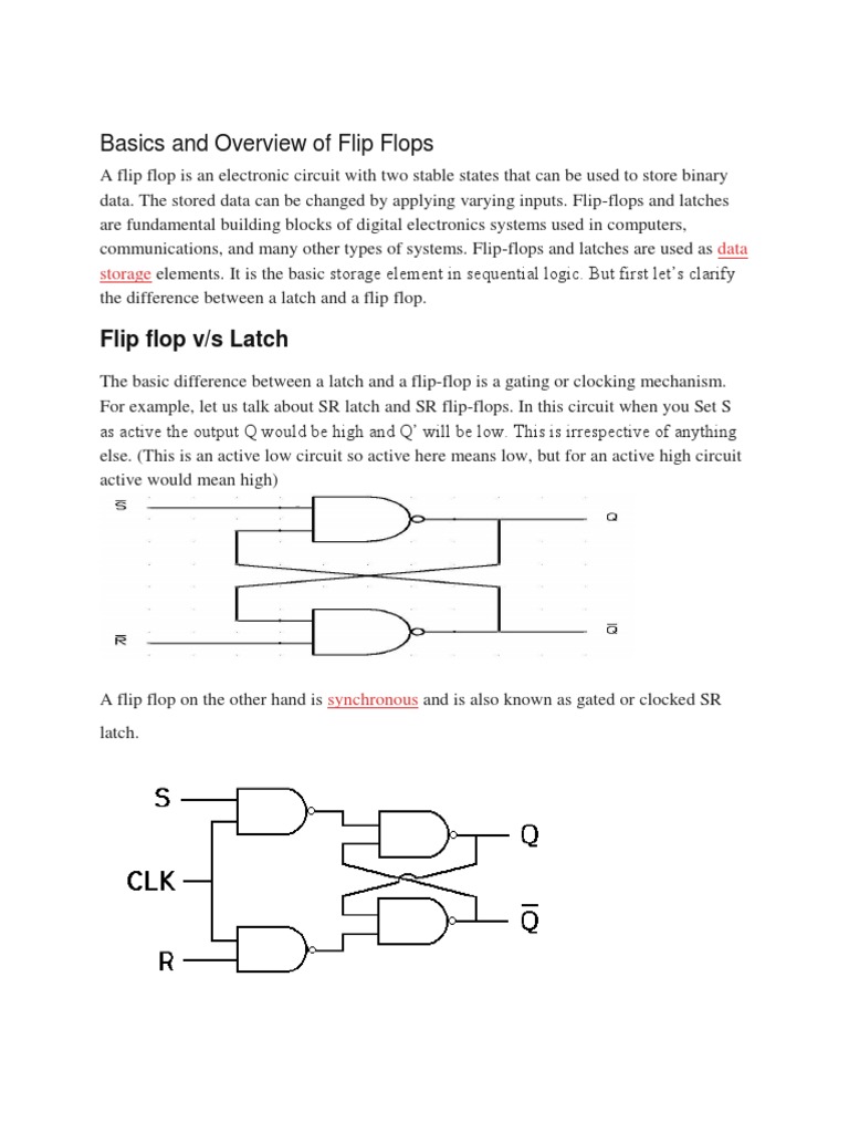 Flip Flops: Types and Applications Explained | PDF | Electronic ...