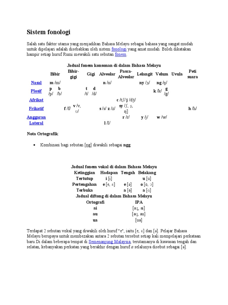 Sistem Fonologi | PDF