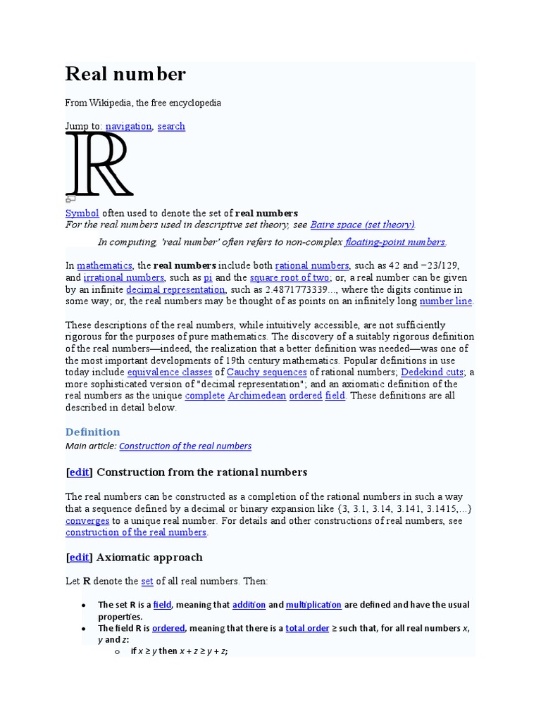 Real Number | PDF | Real Number | Numbers