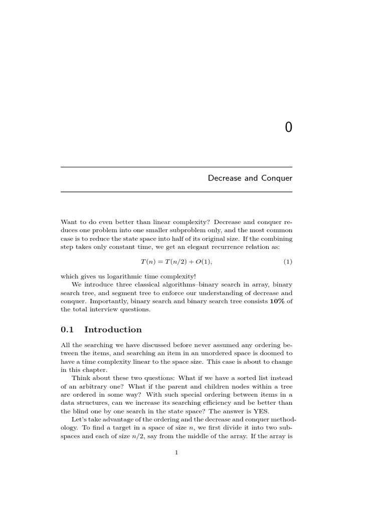 Decrease and Conquer PDF | PDF | Mathematical Logic | Computer Data