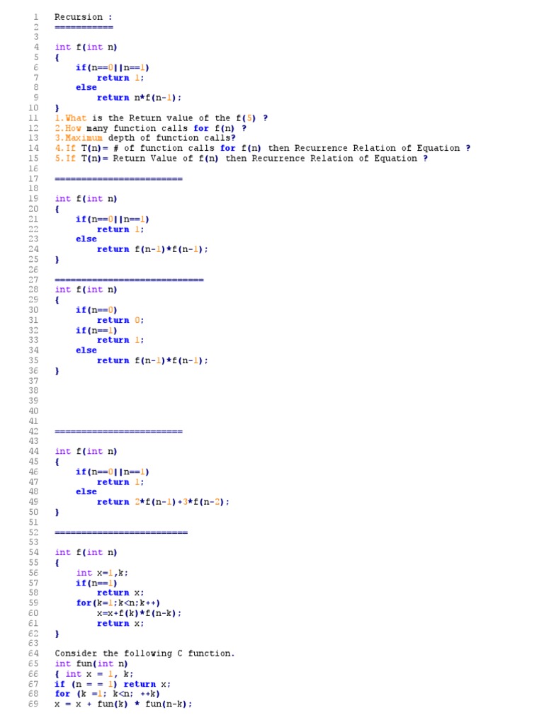 If Return Else Return For For: 0 1 1 1 1.what 5 2.how 3.maximum 4.if 5 ...