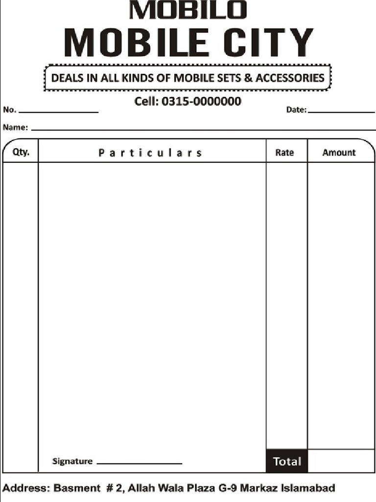 Mobile Shop Cash Memo | PDF