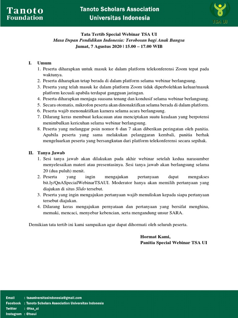 Tata Tertib Webinar | PDF