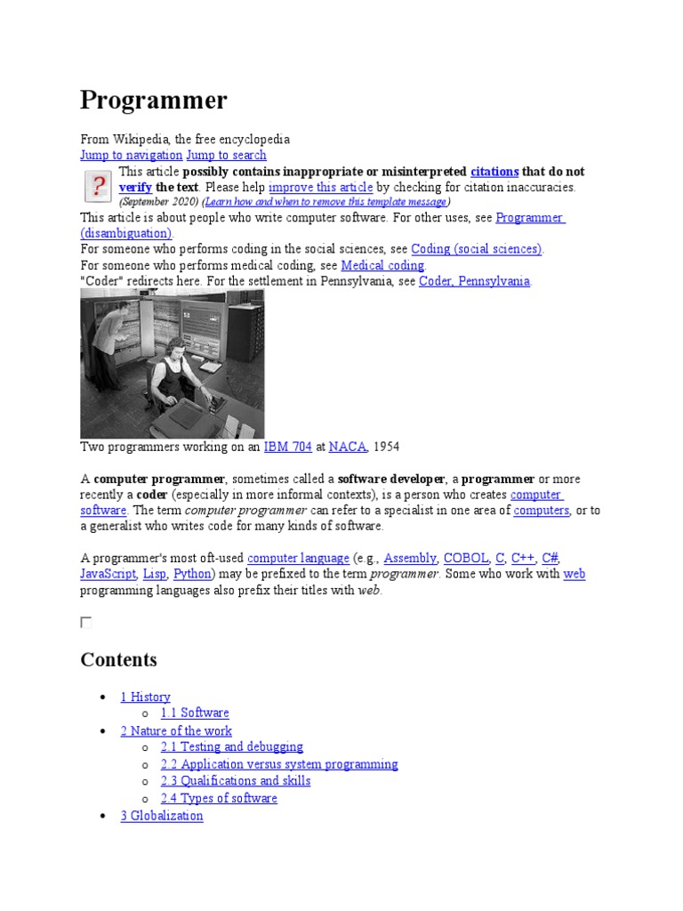 Programmer: Citations Verify | PDF | Programmer | Computer Programming