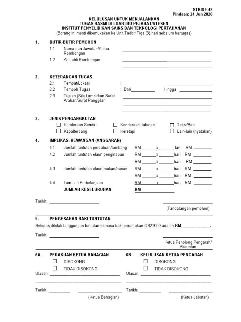 Borang Stride 42 - Pindaan 24 Jun 2020 | PDF