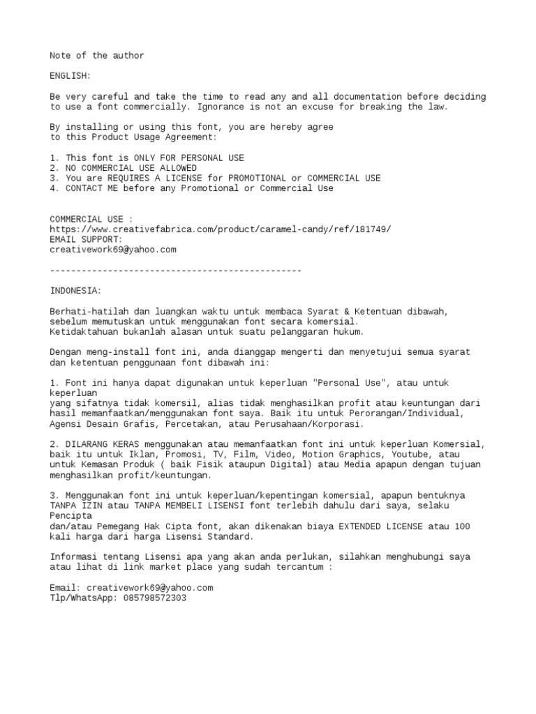 Caramel Candy Read Me | PDF