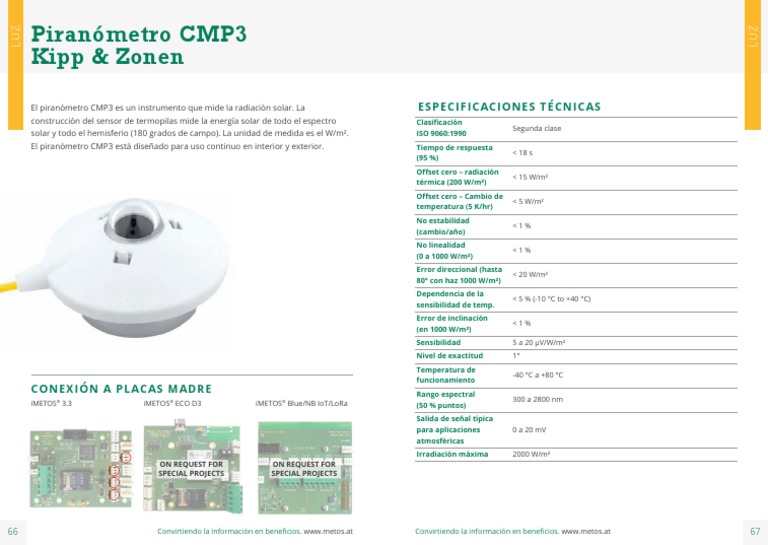 Piranómetro CMP3 | PDF | Radiación electromagnética | Radiación