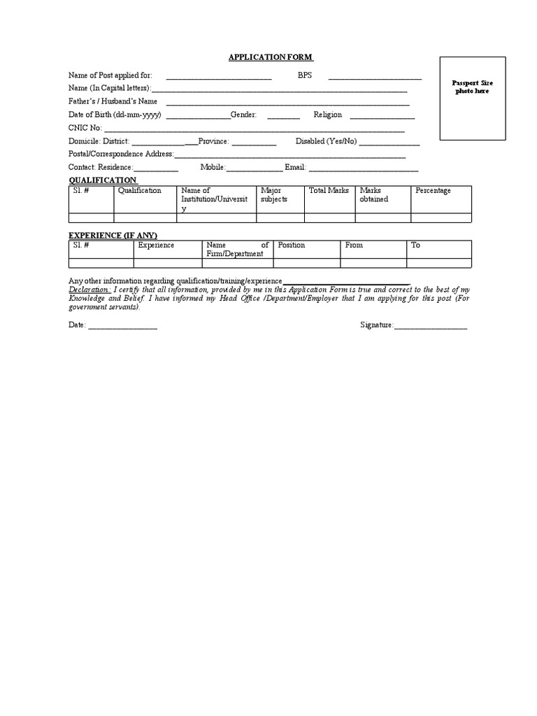 Assistant BoI Form | PDF