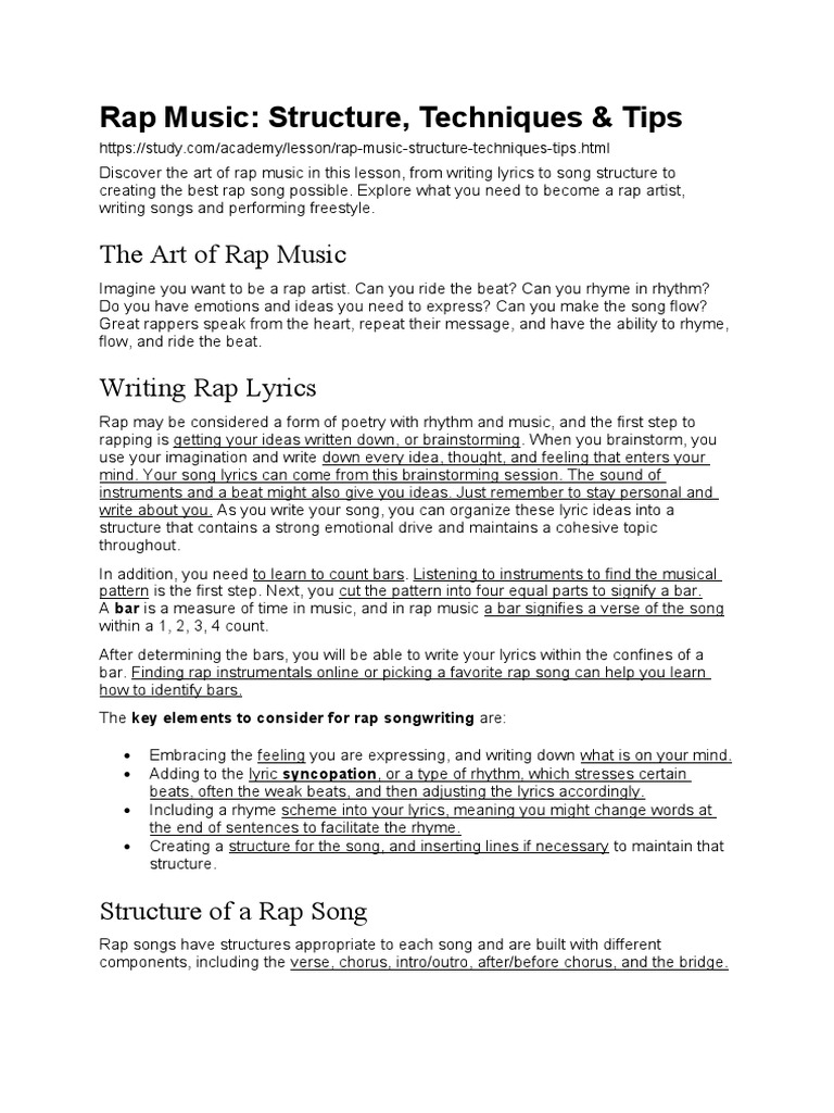 Rap Lyrics Freestyle Rhymes