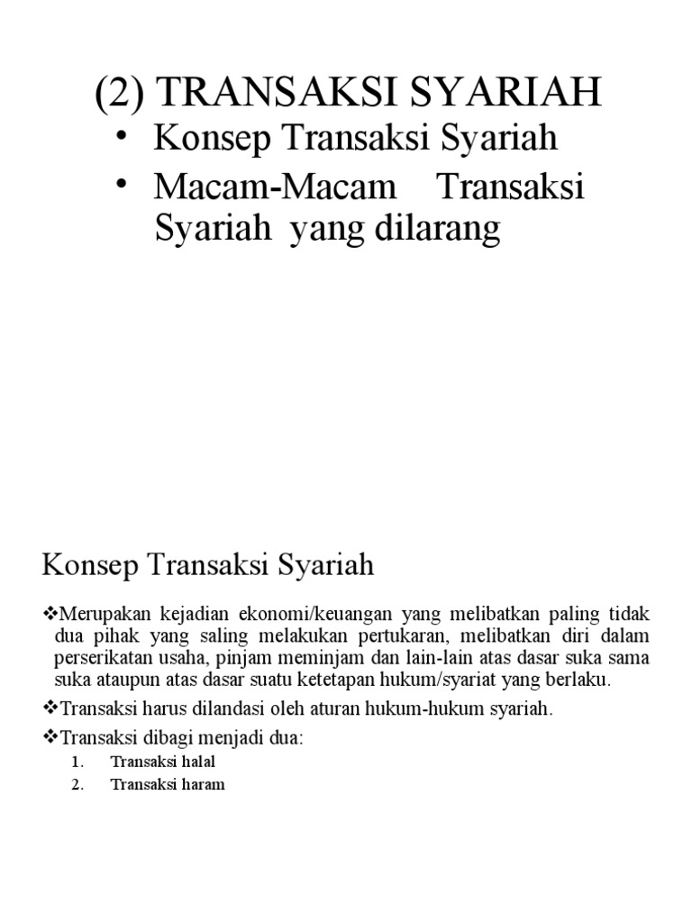 Transaksi Syariah | PDF
