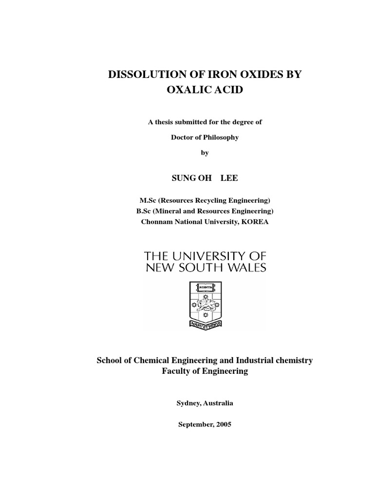 Iron Oxide Dissolution by Oxalic Acid | PDF | Iron | Adsorption